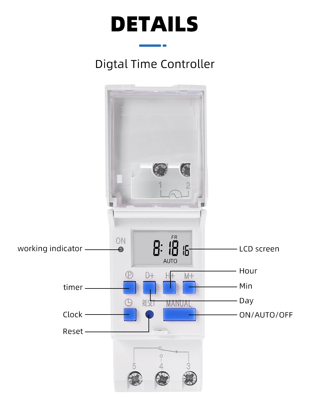TAXNELE Weekly 7 Days Programmable Digital Timer Switch Control AC 220V ...