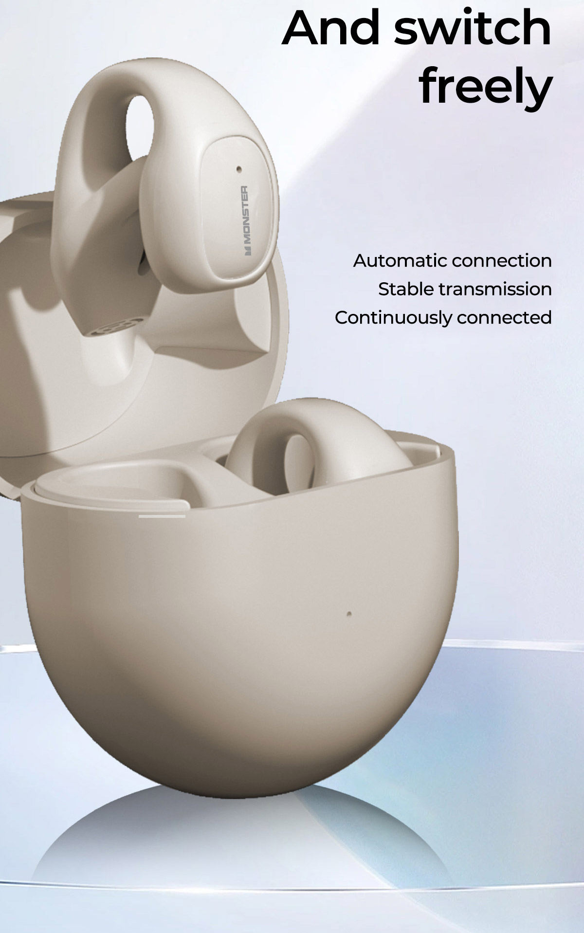 Monster Open Ear 200 Bone Conduction Earphone Bluetooth Wireless Sports ...