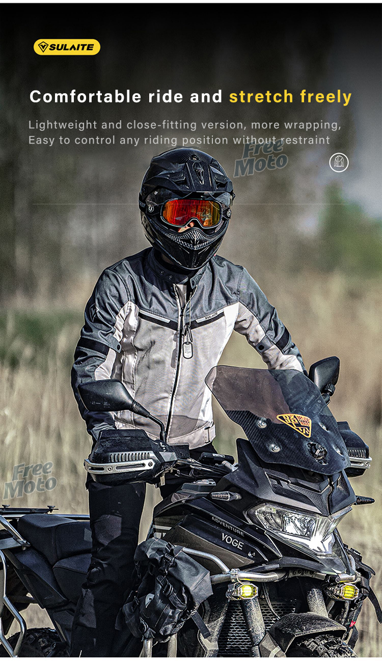 SULAITE Riding Motorcycle Jacket Mesh Anti-drop Breathable Off-Road ...