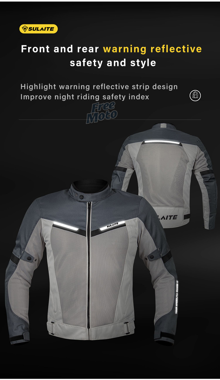 SULAITE Riding Motorcycle Jacket Mesh Anti-drop Breathable Off-Road ...
