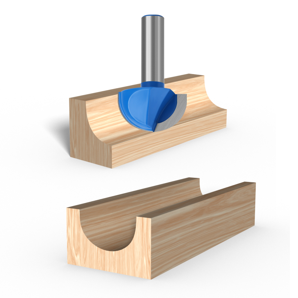 LAVIE 1pc 1/2 shank Round Nose Two Flutes Router Bit set for ...