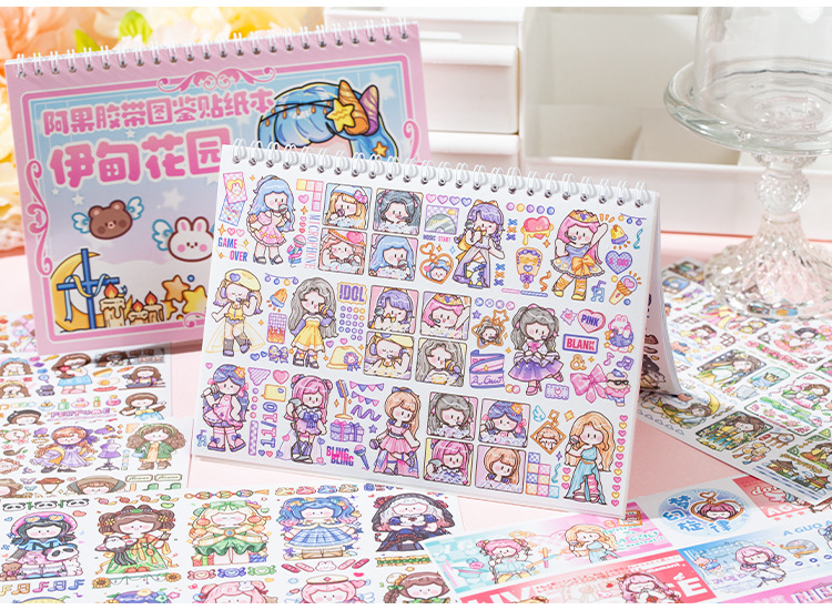 【ready stock】语闲 贴纸本 阿果 胶带图鉴系列 手帐贴纸 卡通 可爱 女孩 手帐 DIY 装饰 素材 贴画 Yuxian ...