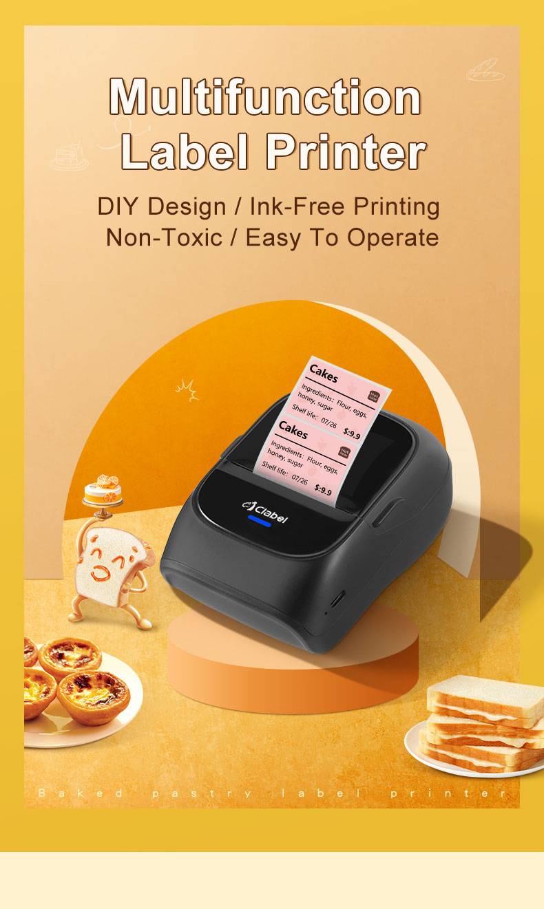CLABEL 221B Sticker Printer, Mini Printer Portable, Label Printer For ...