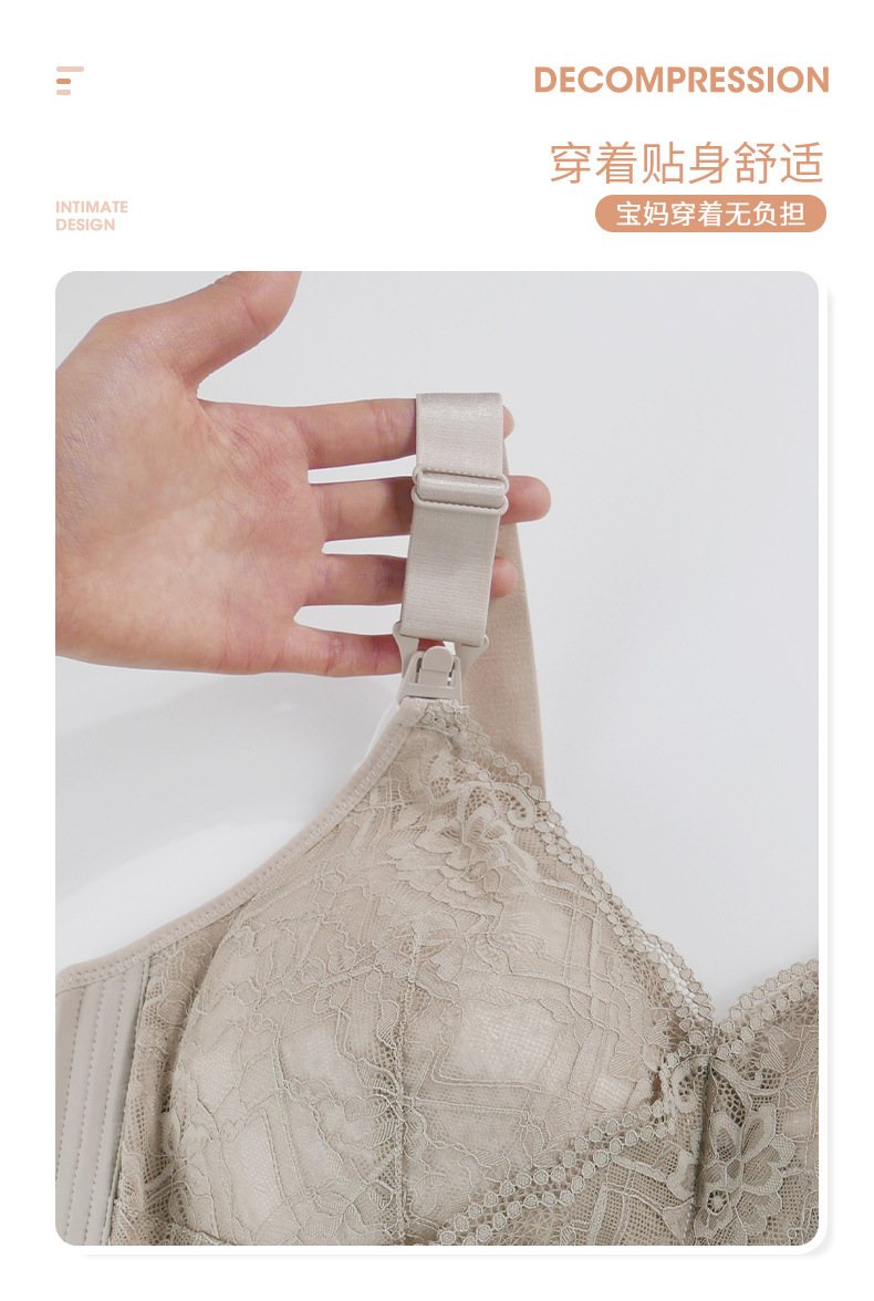 Women Maternity Bra Pregnant Wireless Nursing Bra Lace Big Cup DEFG Cup ...