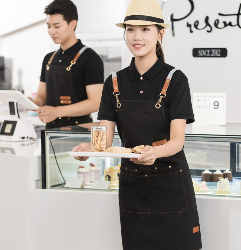 Waterproof Kitchen Apron For Women Coffee Shop Work Household Cleaning ...