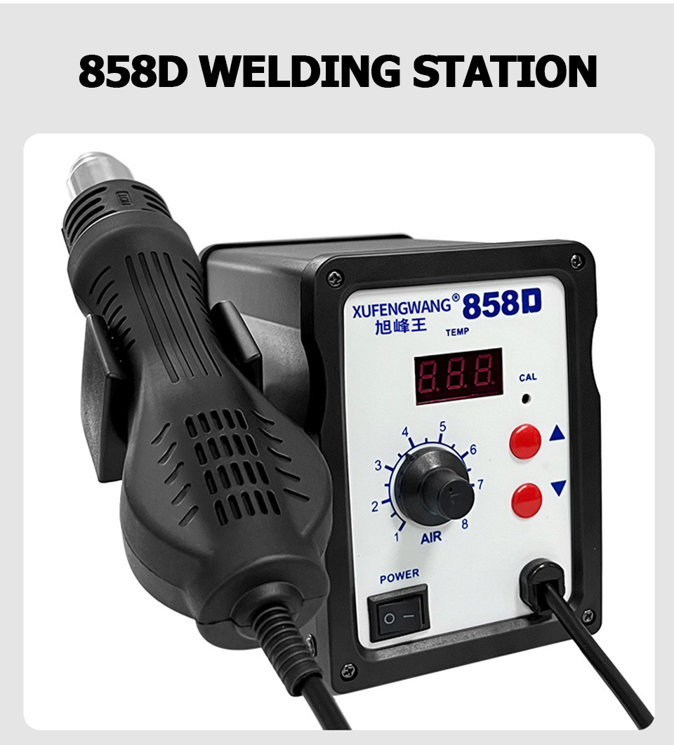 Hot Air Gun 858D BGA Rework Solder Station Blower Hairdryer Soldering ...