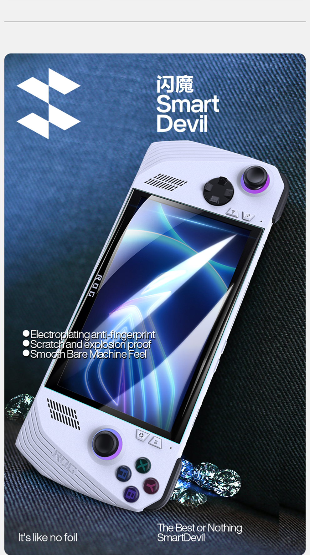 SmartDevil Tempered Glass Asus Rog Ally Gaming Console Protective Film Anti-Explosion Anti ...