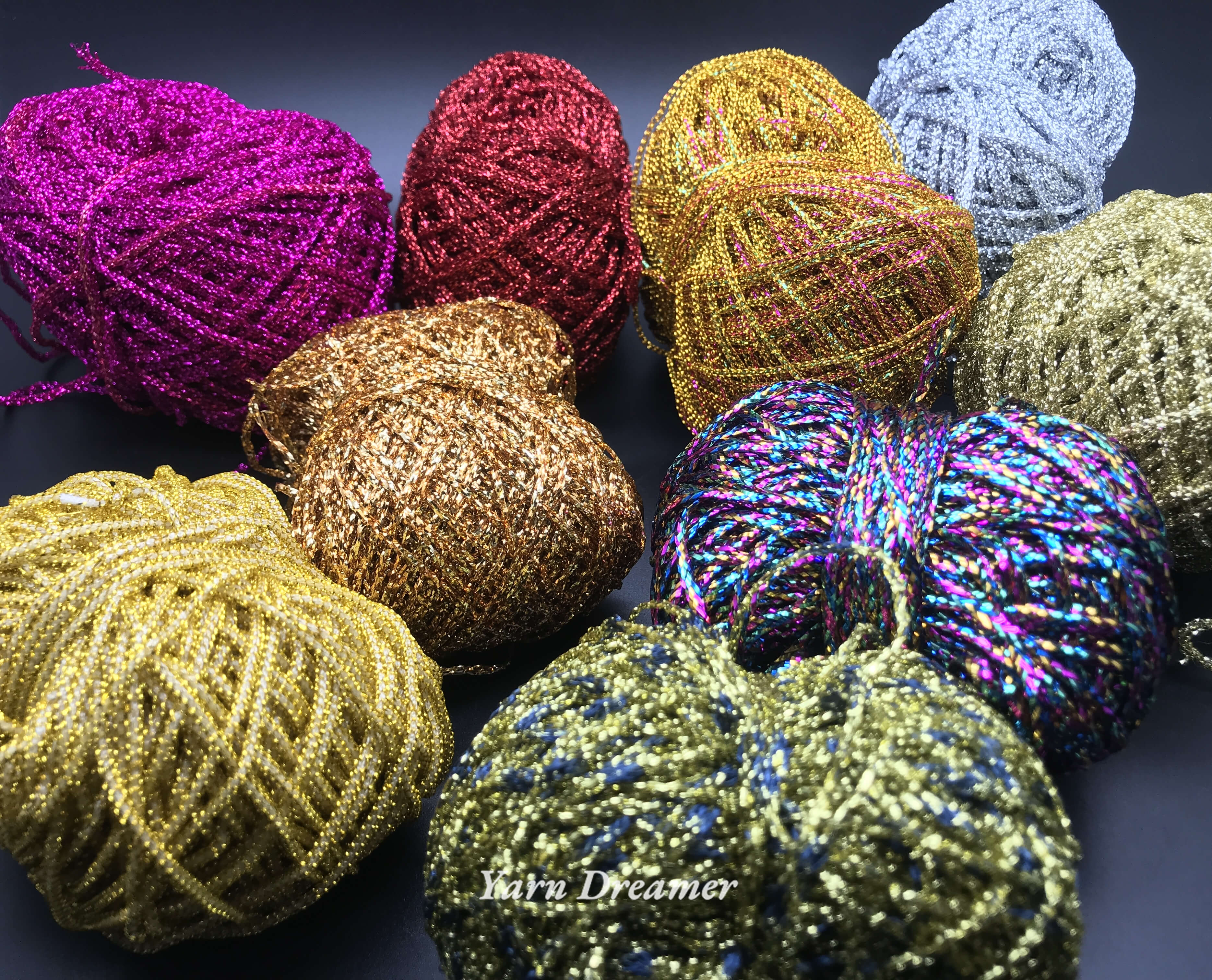 Benang kait Bling Hollow Crochet Yarn Hand Knitting Yarn DIY Knit yarn ...
