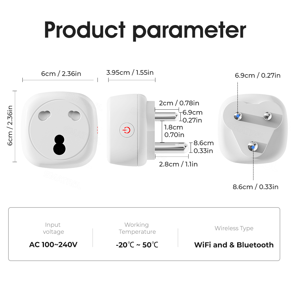 SMATRUL Universal Heavy Duty Tuya Wifi Smart Socket 3 Pin Plug South ... SMATRUL Universal Heavy Duty Tuya Wifi Smart Socket 3 Pin Plug South ...