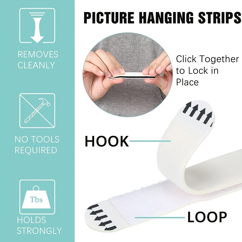 12/24pairs Double-sided Adhesive Strip Non-destructive Hanging Wall ...