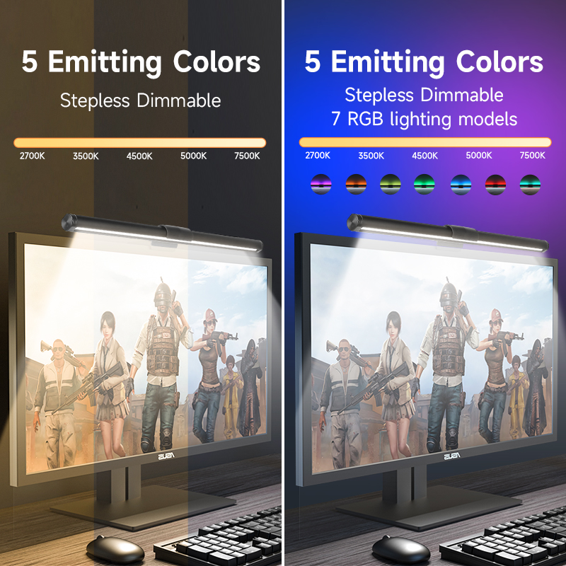 RGB Led Monitor Light Bar Dimmable Lampu Monitor Screenbar Desk Lamp ...
