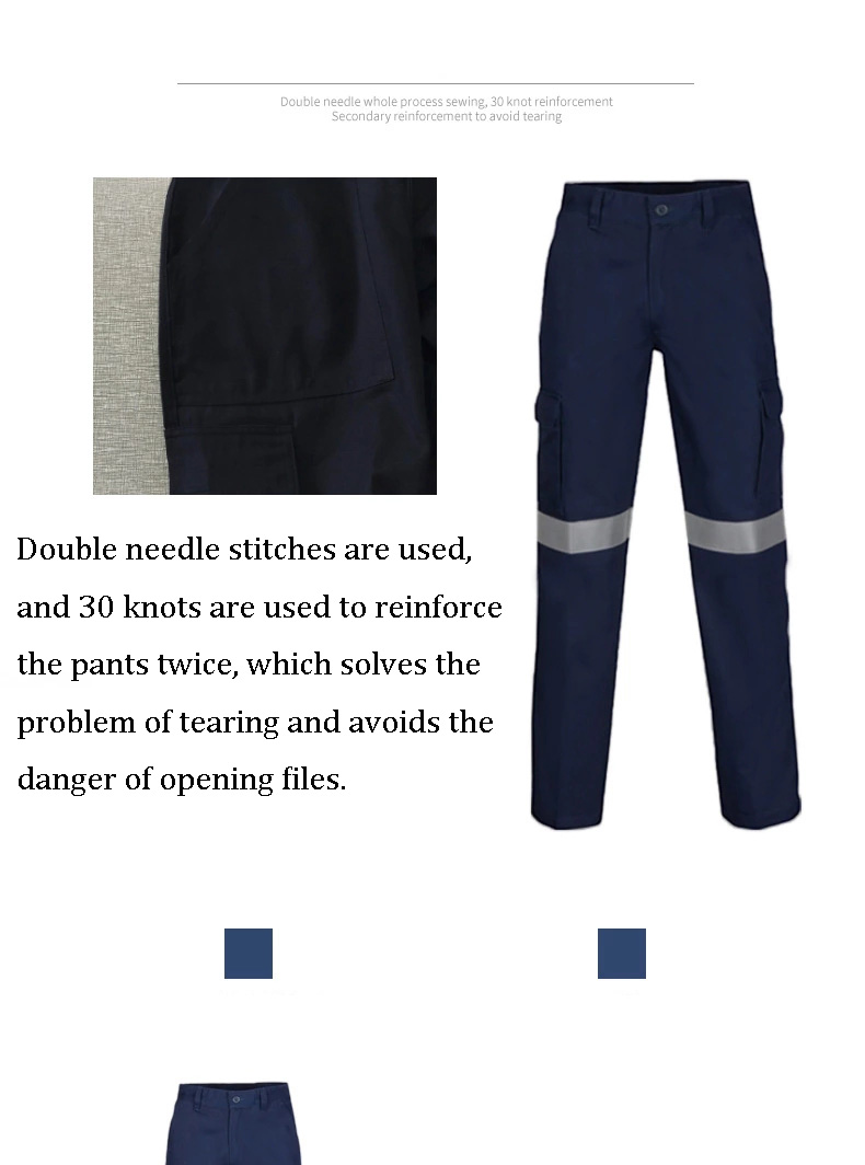 100% cotton fabric Construction work pants for men with reflective ...