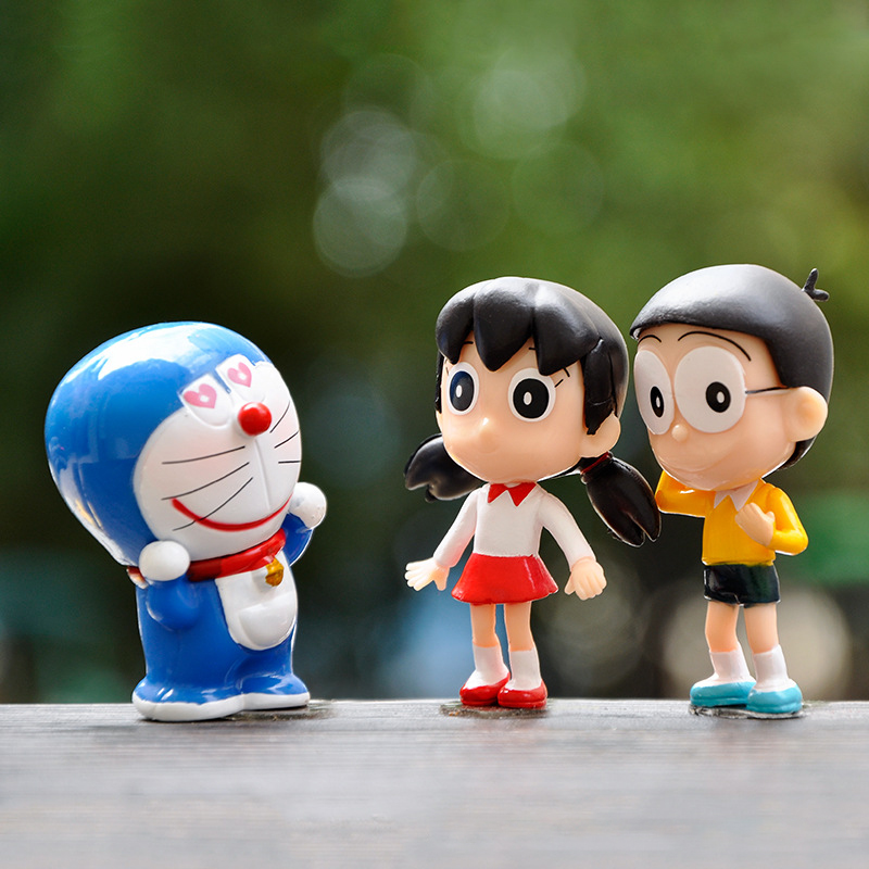8Pcs/Set 5-7cm Doraemon Anime Figure Nobita Nobi Honekawa Suneo ...
