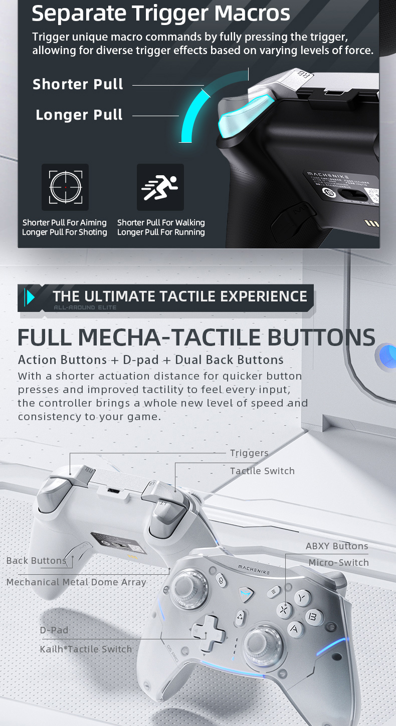 Machenike G5 Pro wireless gamepad controller Hall linear trigger ...
