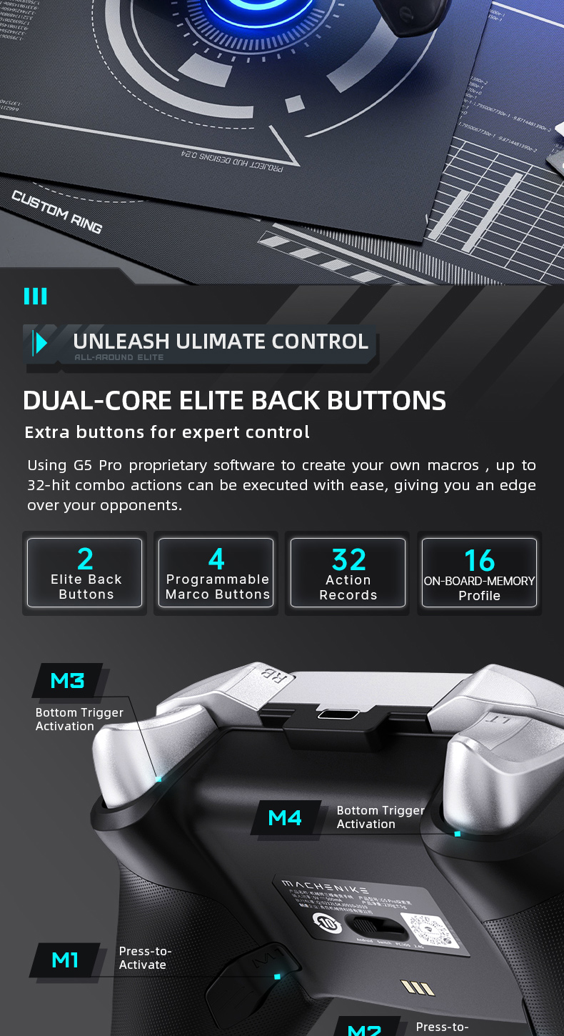 Machenike G5 Pro wireless gamepad controller Hall linear trigger ...