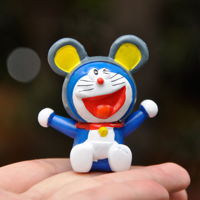 12Pcs/Set 4-5cm Doraemon Anime Figure Robot Cat 12 Symbolic Animals ...