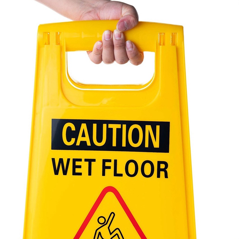 【BWE】Yellow Foldable Floor Sign Board Stand NO PARKING NO ENTRY WET ...