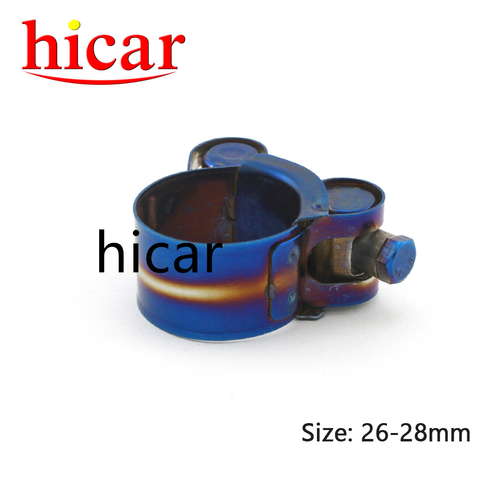 304 Titanium Blue Stainless Steel Hose Clamp Kit Adjustable Titanium ...
