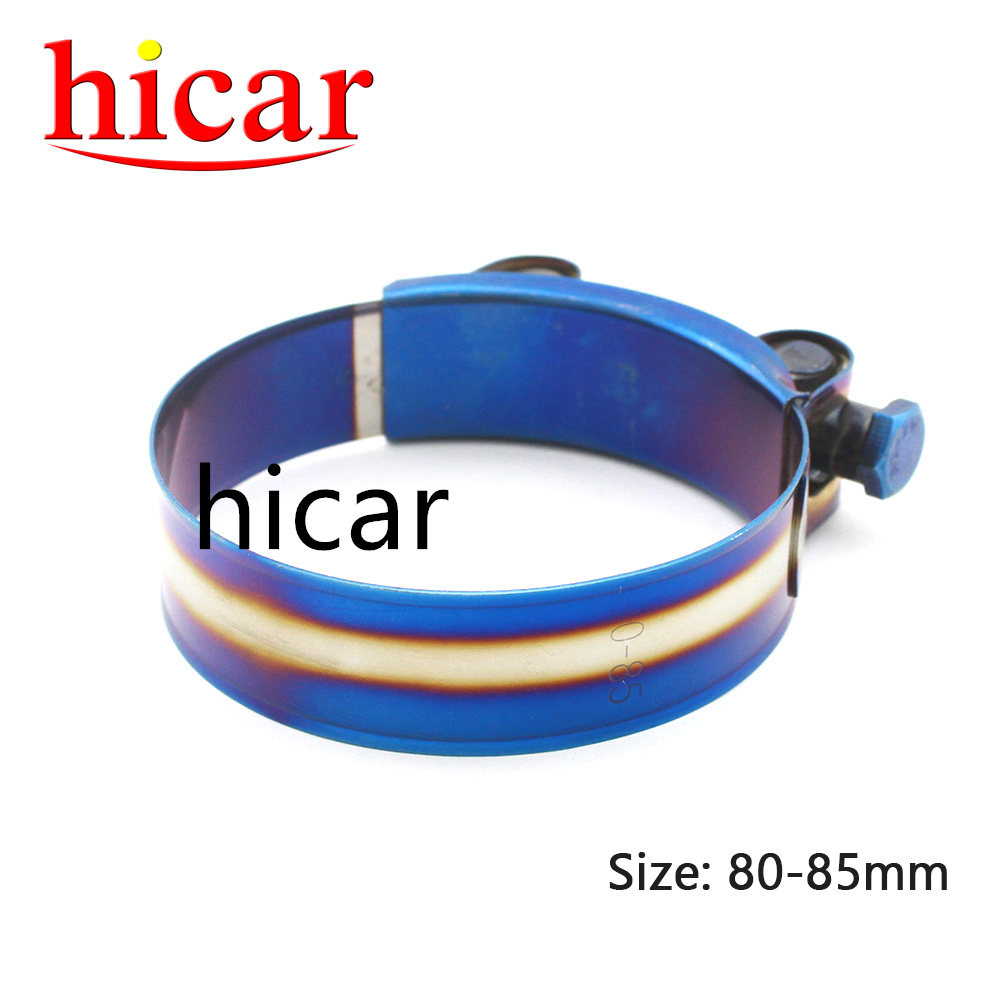304 Titanium Blue Stainless Steel Hose Clamp Kit Adjustable Titanium ...