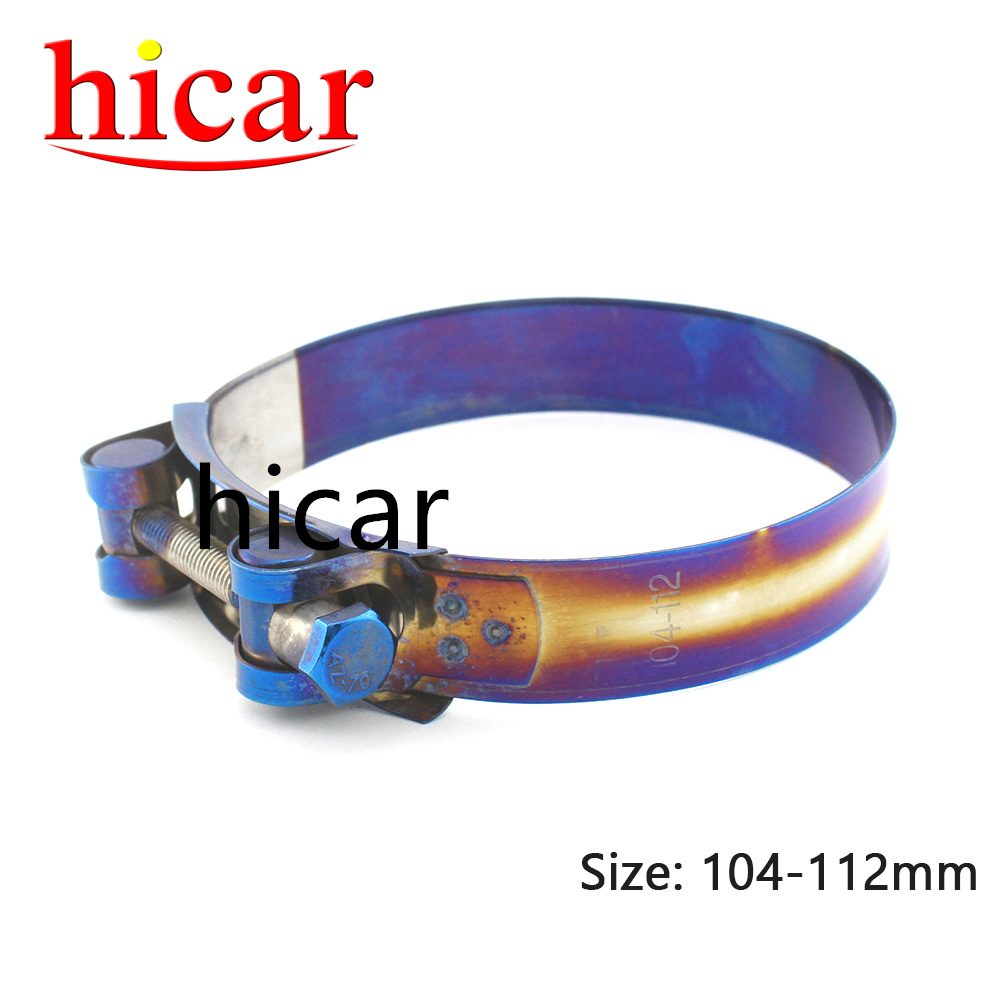 304 Titanium Blue Stainless Steel Hose Clamp Kit Adjustable Titanium ...