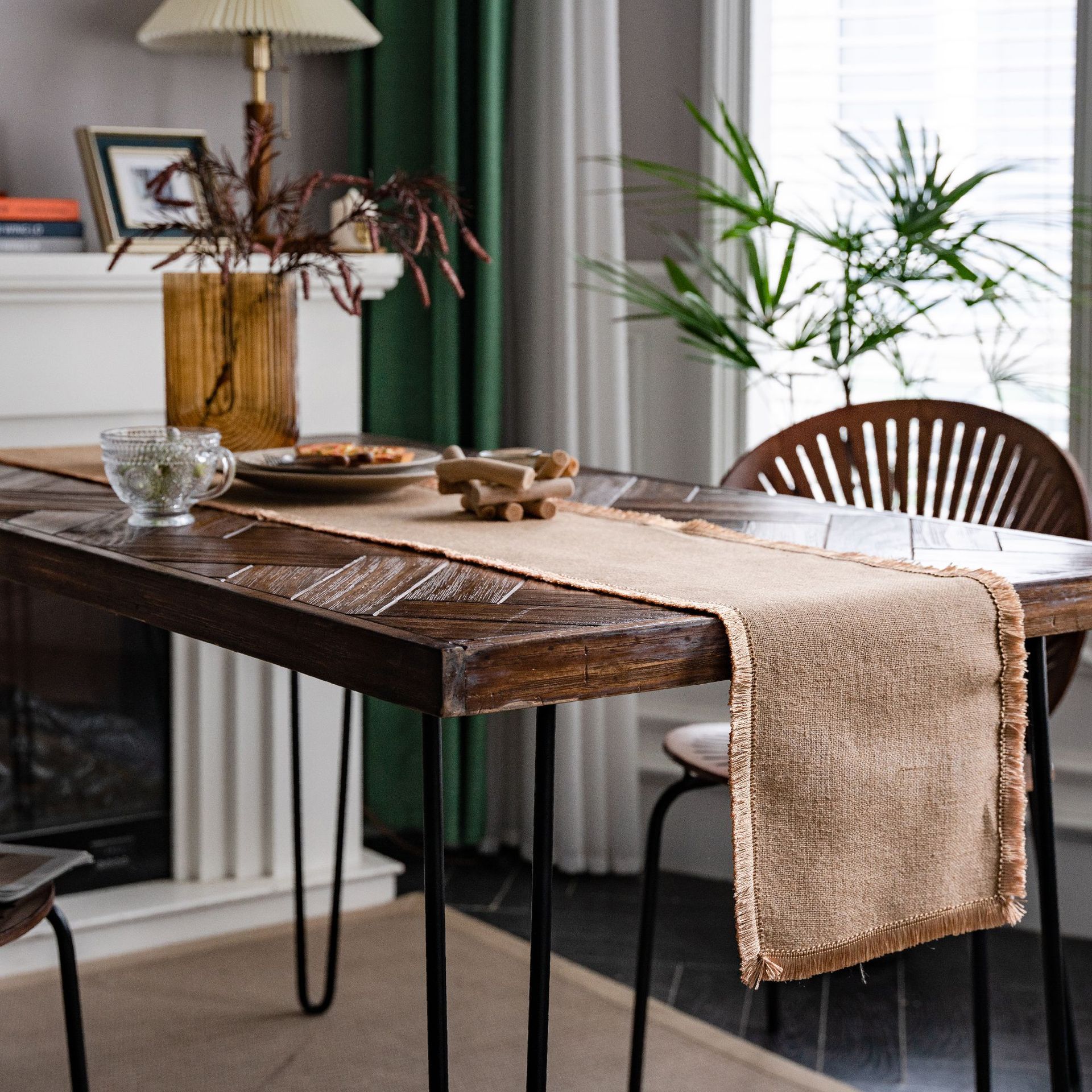 American Style TV Cabinet Mat Long Table Runner for Coffee Table Round ...