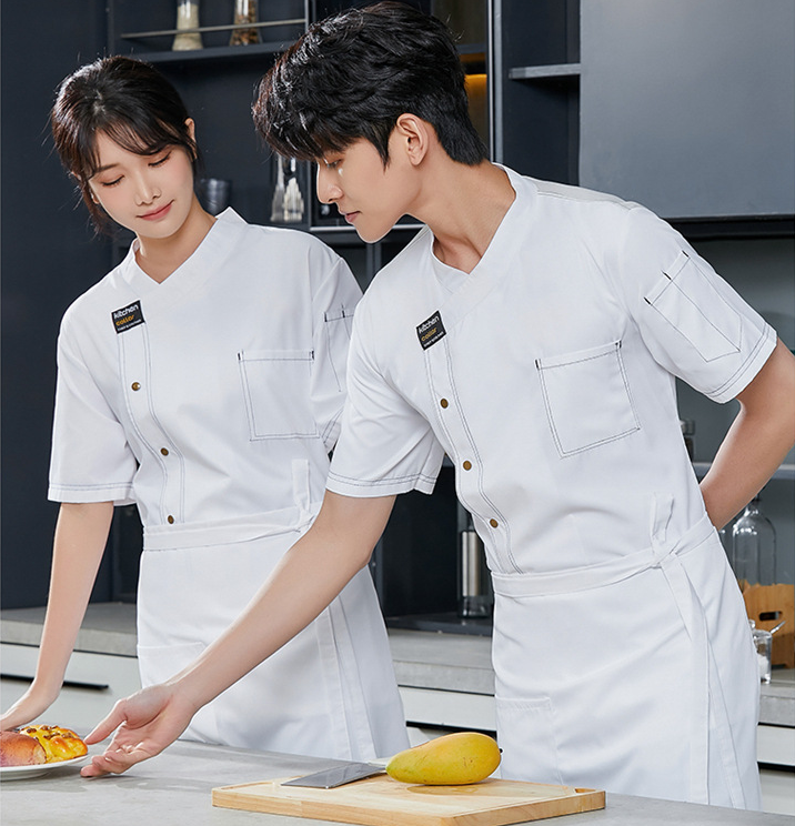 Ready Stock Chef uniform Hotel Baju chef short-sleeved chef uniform ...