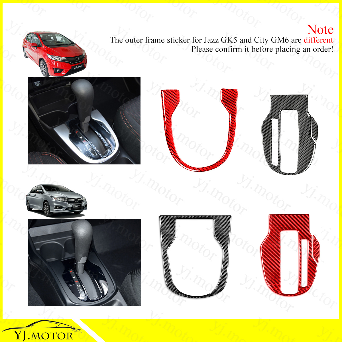 For 2014 - 2019 Honda City GM6 Gear Shift Panel Cover Sticker Jazz GK5 ...