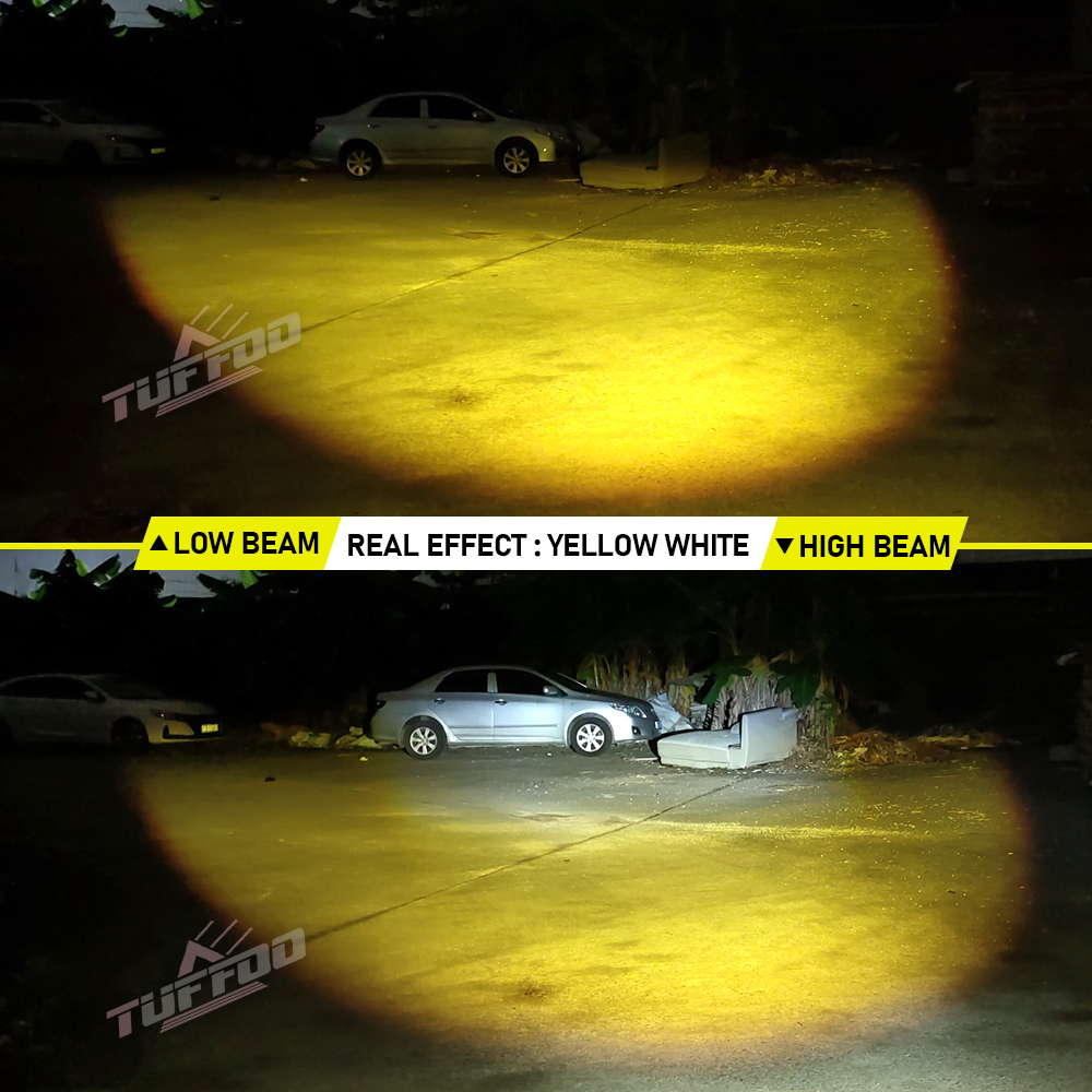 2023 Newest Super Bright Dual Color Yellow White Dual Lens H4 HS1 H6 ...