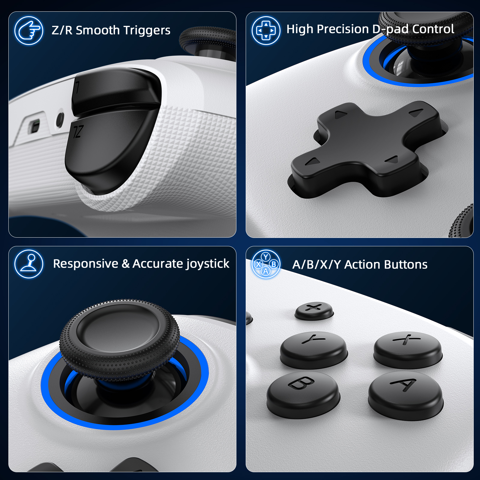 IINE Samurai White PLUS Controller Wake Up Wireless Bluetooth Auto-Fire ...