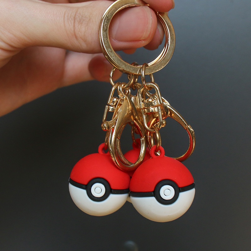 Pokeball Anime Figure keychain Kids Cute Key Rings Gift Portable ...