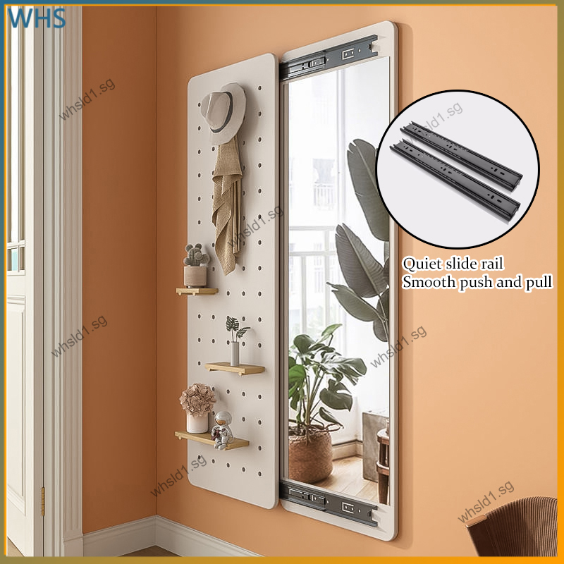 Sliding mirror invisible sliding mirror folding wall full body dressing ...