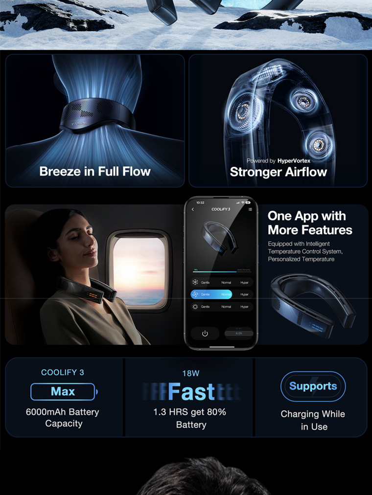 Torras coolify 3 Hanging Neck Air Conditioner Refrigeration Hanging Neck Fan Portable Portable ...