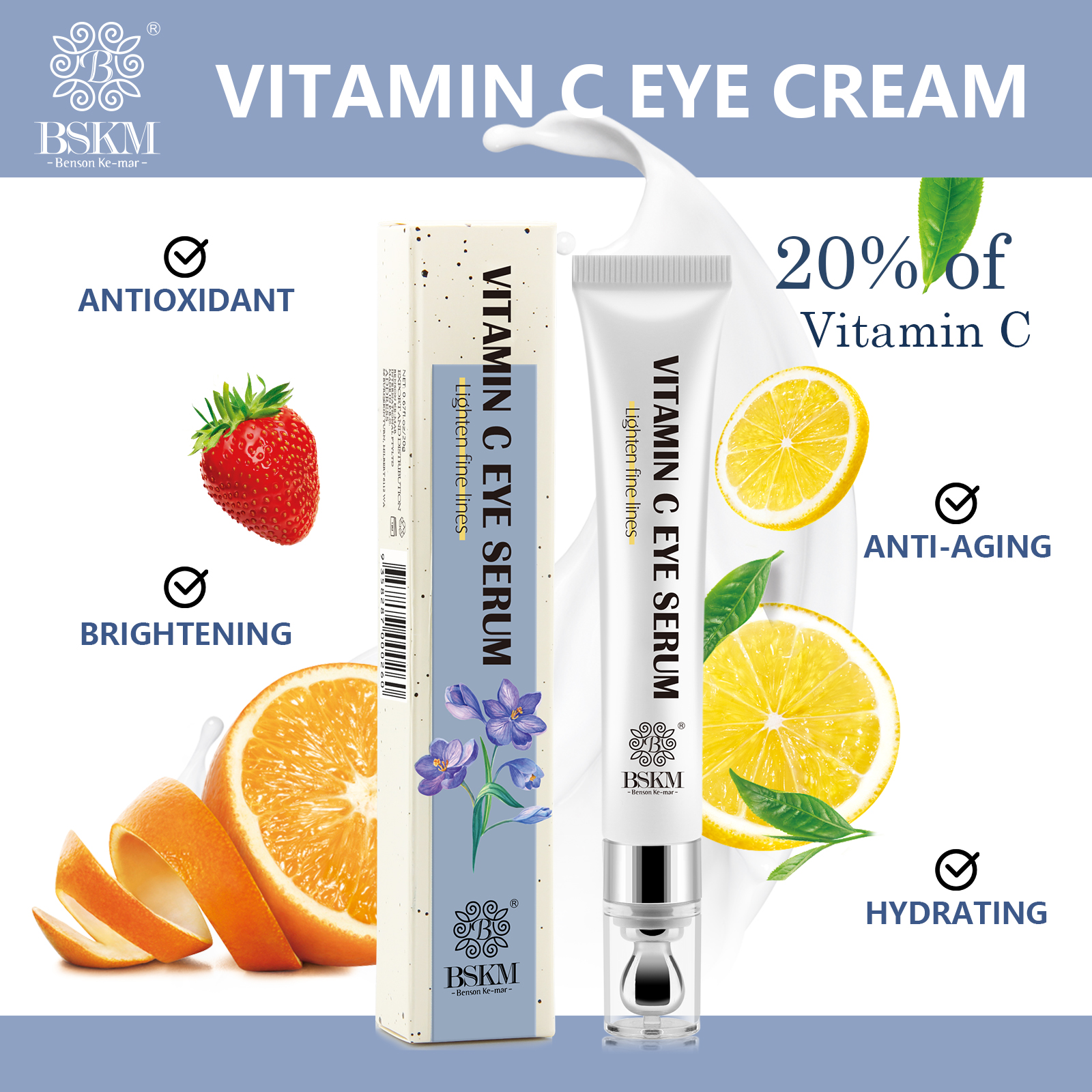 BSKM 2pcs/set Eye Cream Retinol Vitamin C 20g Dark Circle Eye Bag Anti ...