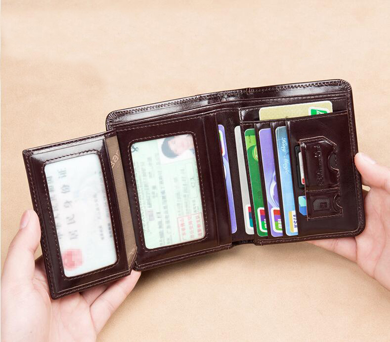 Dompet Lelaki Kulit Anti RFID Card Holder Genuine Leather Wallet Men ...