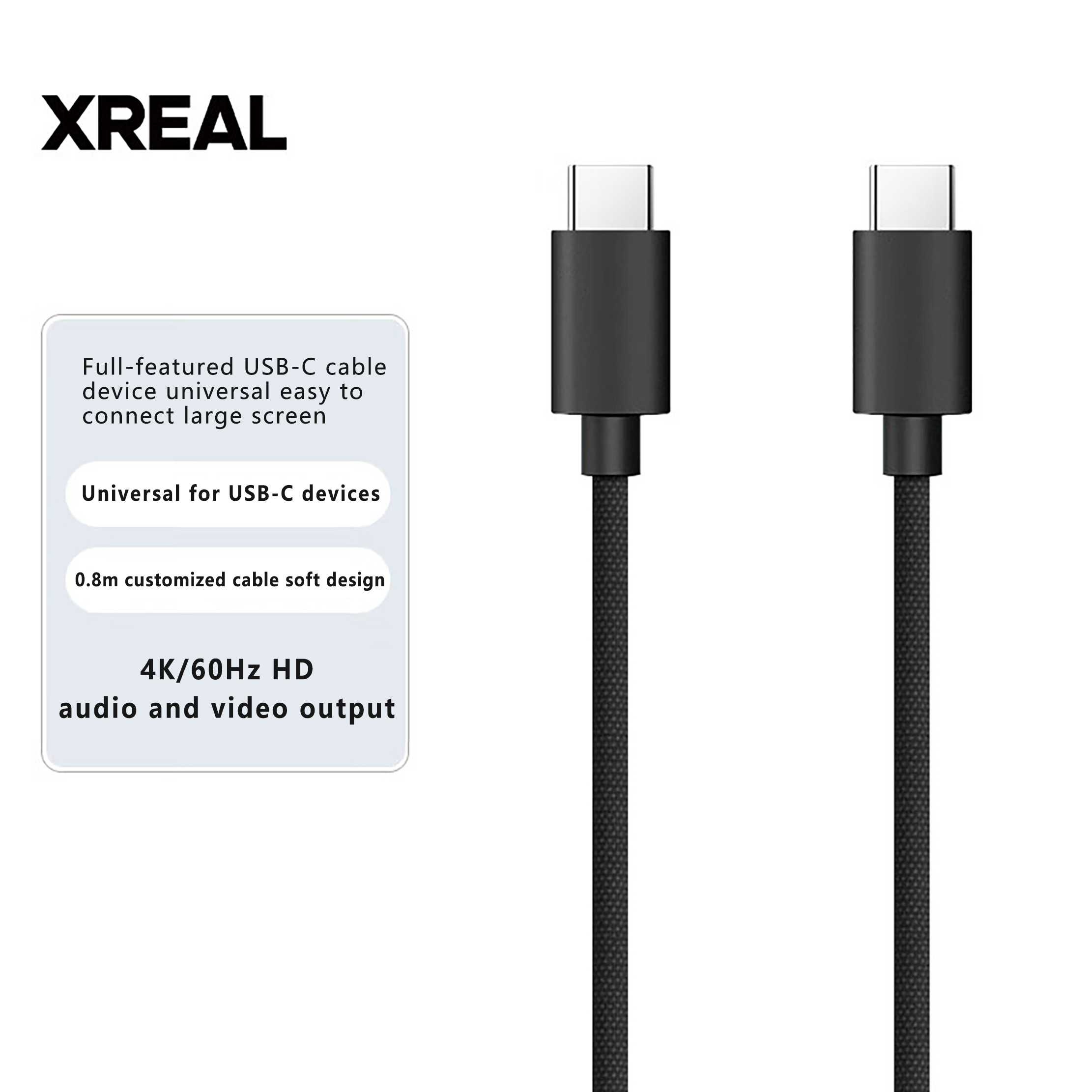 XREAL Full-featured Type-C Cable USB-C Cable Dual C-Port HDMI to Type-C ...