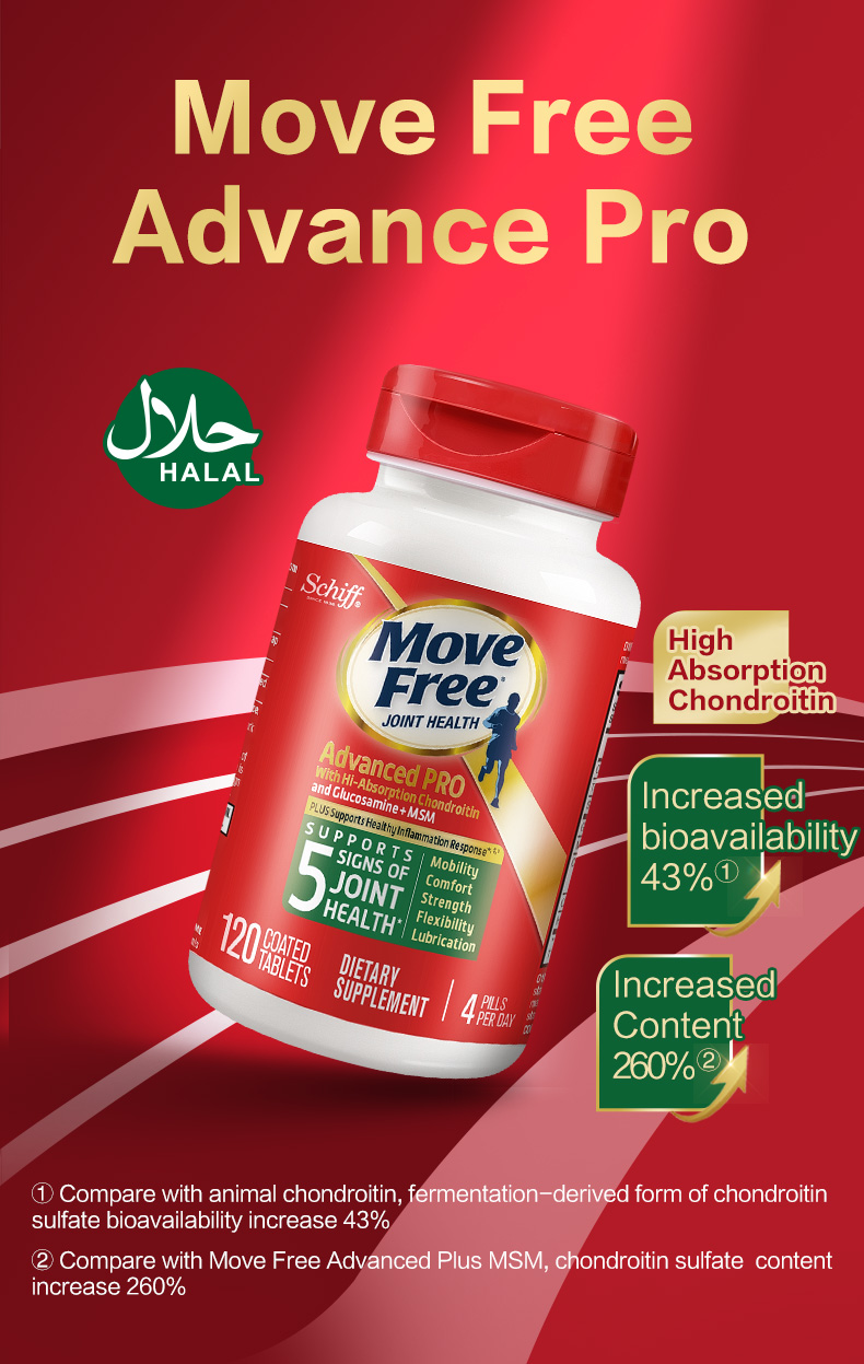 Move Free Advanced PRO with High-Absorption Chondroitin, Glucosamine ...