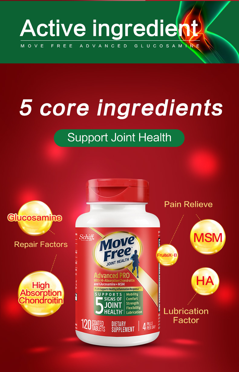 Move Free Advanced PRO with High-Absorption Chondroitin, Glucosamine ...