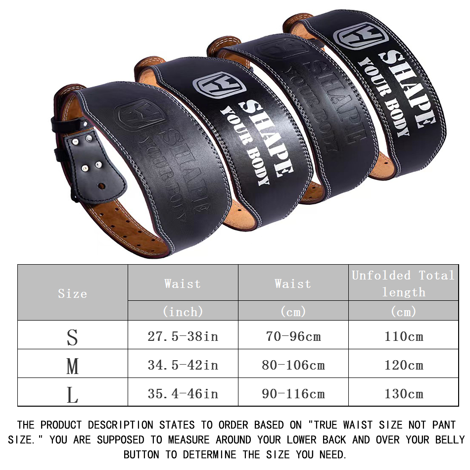 Worthdefence 10cm/15cm Wide Cowhide/PU Leather Weight Lifting Belt for ...