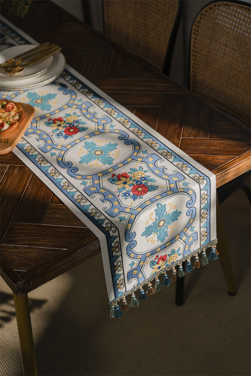 Retro Jacquard Table Runner TV Cabinet Cover Cloth Dining Table 8 ...
