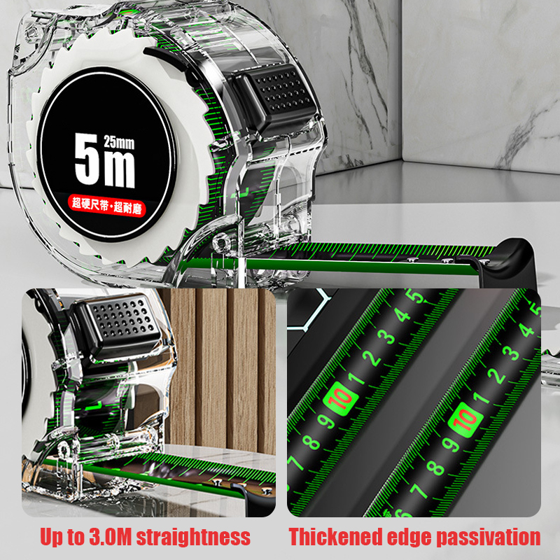 10 Meters Self Locking Fluorescent Steel Tape High Precision Tape ...