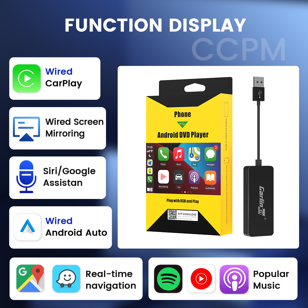 Carlinkit CCPM Wired Android Auto Wired Apple Carplay for Android ...