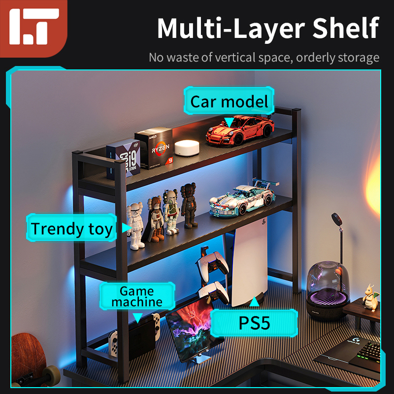 Premium Carbon Fiber L Shape Table Gaming Table 140/160/180CM Home ...