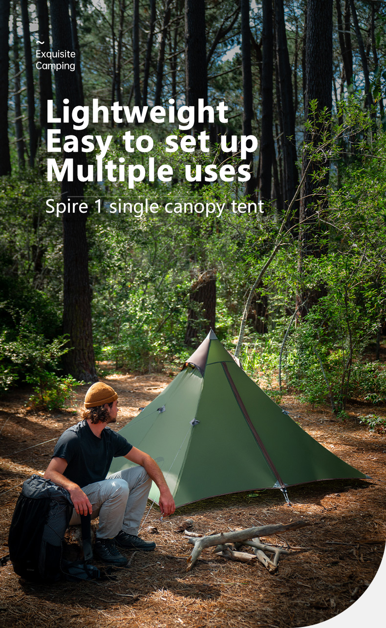 Naturehike Ultralight Foldable 20D Nylon 1 Person Camping Tent Spire ...