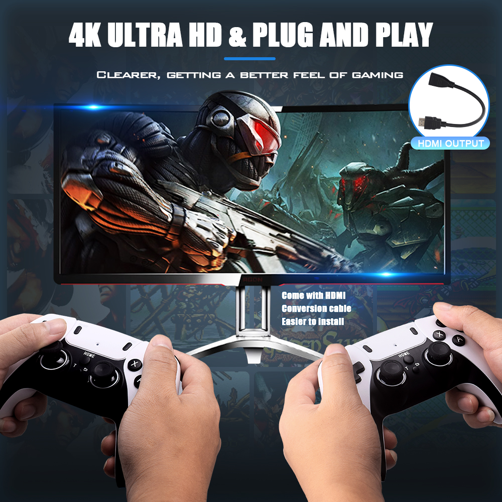 P5 PRO Video Game Console 2.4G Double Wireless Controller Game Stick 4K ...