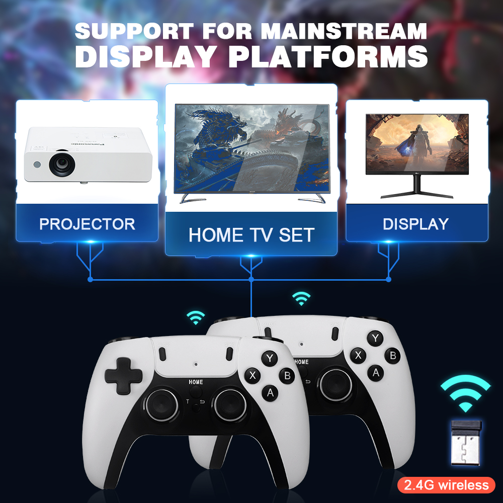 P5 PRO Video Game Console 2.4G Double Wireless Controller Game Stick 4K ...