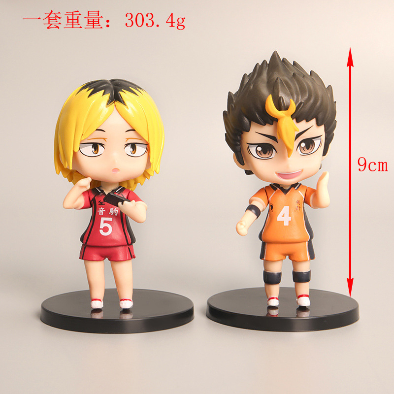 6Pcs/Set 9cm Japan Haikyuu!! Anime Figure Hinata Shoyo Tobio Kageyama Q ...