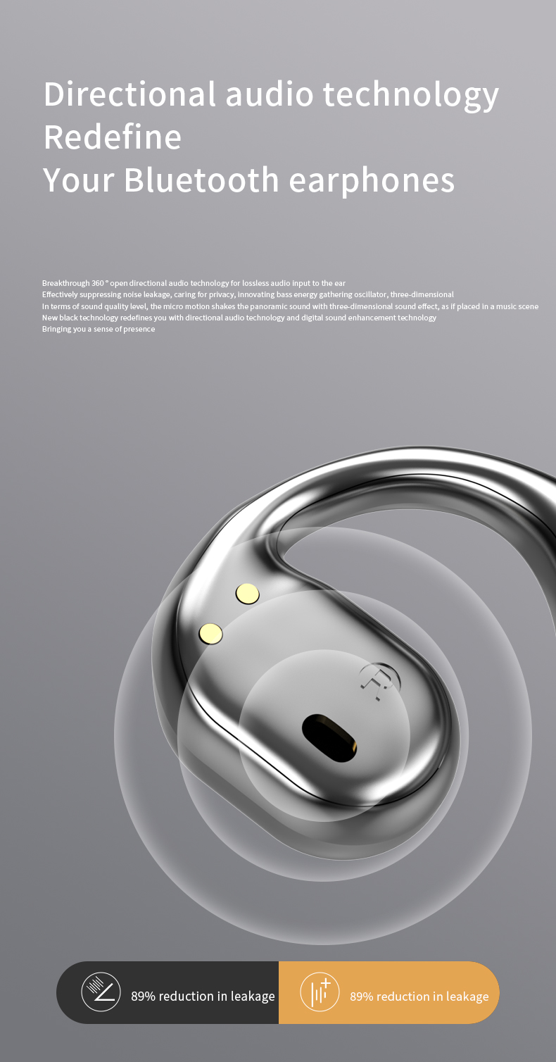 TZUZL TWS Wireless Sports Bluetooth Earphone Headset Earless Open ...