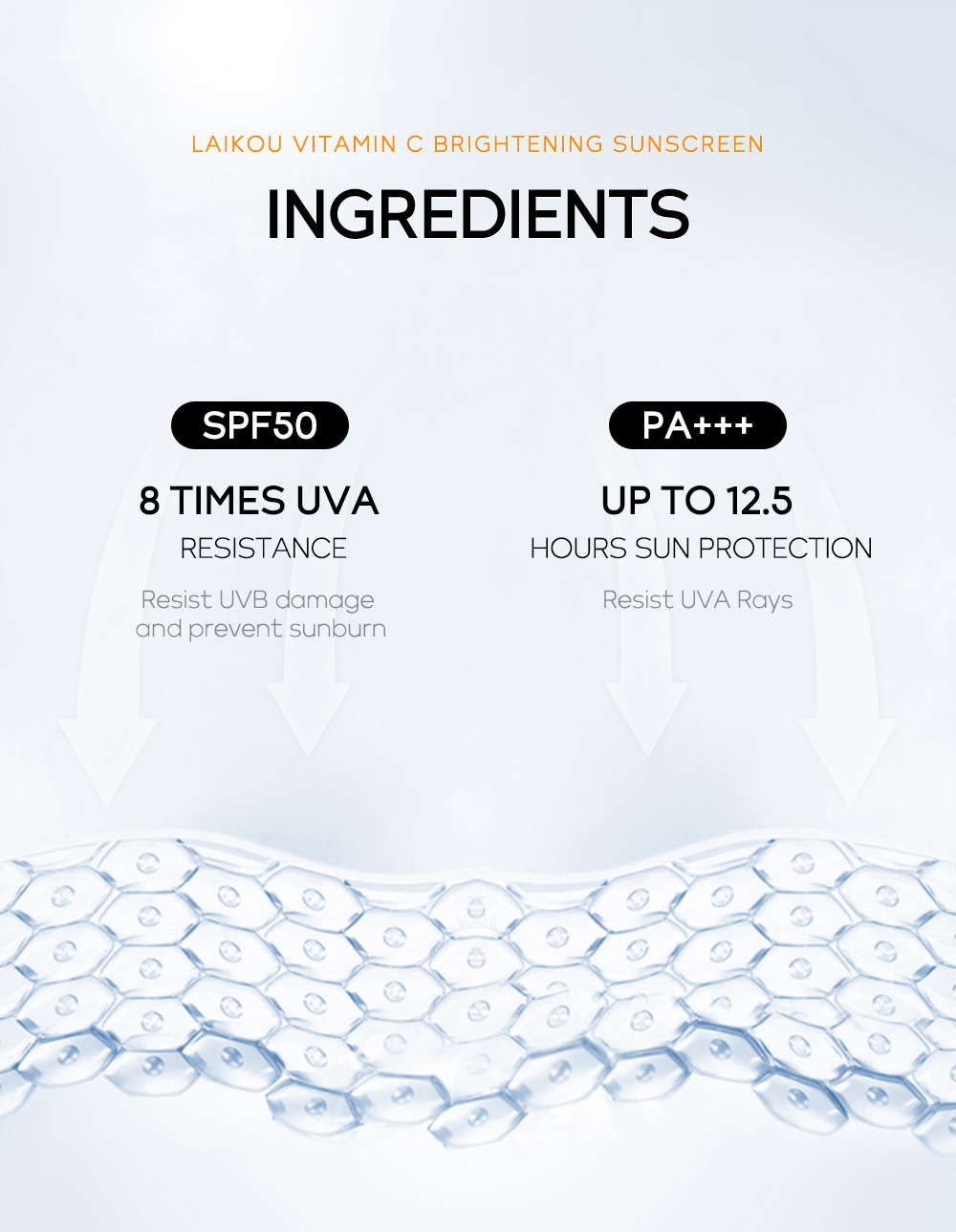 LAIKOU Vitamin C Brightening Sunscreen UV Sunblcok SPF50 PA+++ Suncream ...