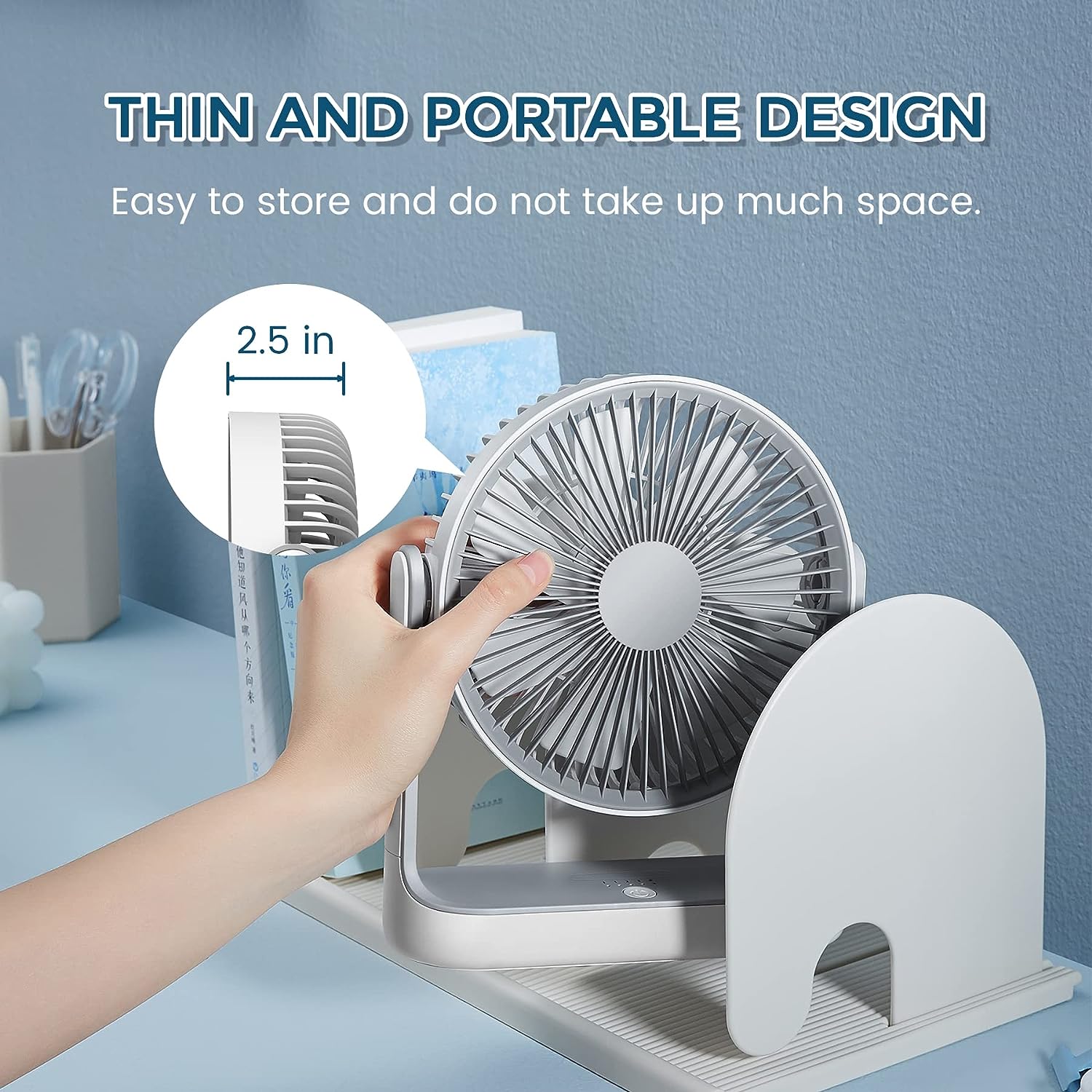 Edon Wireless Table Fan (3000mah Battery) Wall-Mounted Silent Fan with ...
