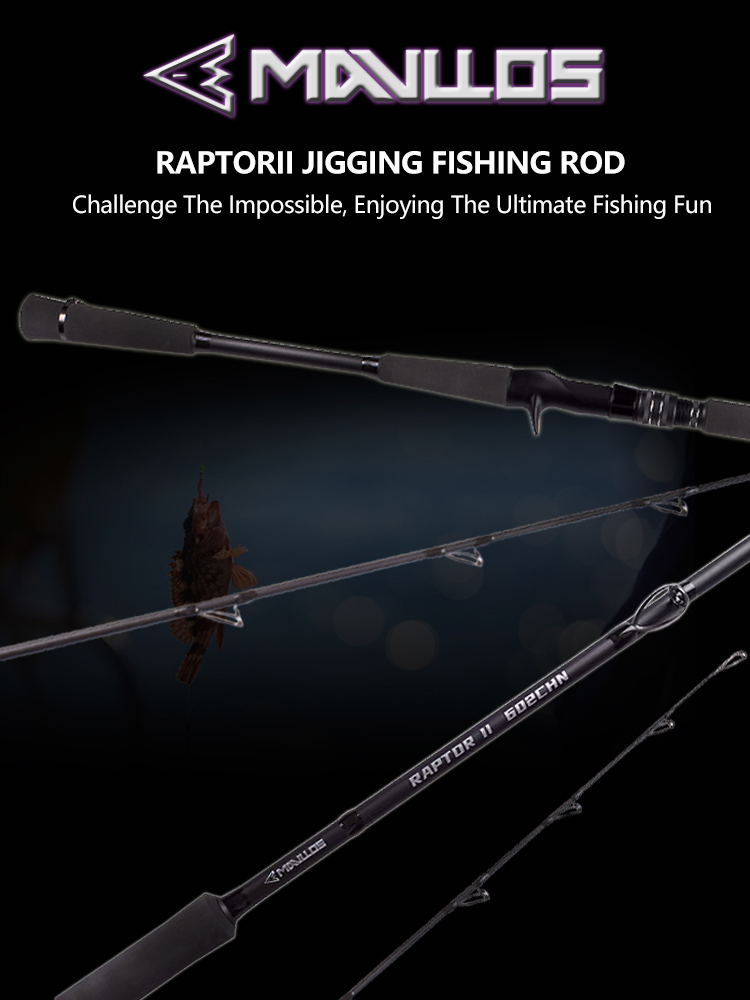 Mavllos RAPTORII MH Saltwater Carbon Fishing Jig Rod MH Bait 80-250g 20 ...